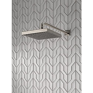 Delta Faucet Single-Spray Rain Shower Head Brushed Nickel, Rainfall Shower Head, Square Shower Head, Brushed Nickel Rainfall Shower Head, Delta Rain Shower Metal Shower Head, Stainless RP50841-SS