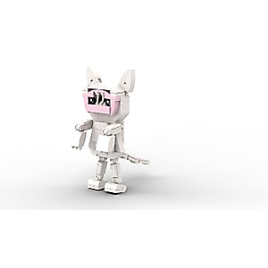 ICEBRICKS Joyville Wooly Unnamed Cat Building Set, Horror-Puzzle Adventure Game Toy, 135pcs Building Bricks Joyville Collectible Model Kits, Christmas Birthday Gifts for Kids,Boys,Aldults,Fans (White)