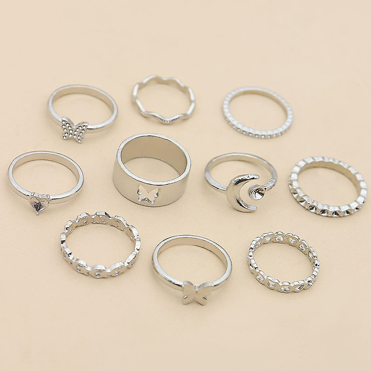 Harry and Henry Gold Stackable Rings for Women Gifts Trendy Stuff Simple Star Moon Knuckle Rings Set Boho Rings Cute Stuff Birthday Gifts Gold Rings Pack Jewelry Gift