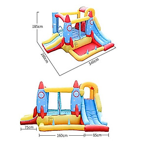 Children's Inflatable Castle Rocket Jumping Bed Indoor and Outdoor Children's Trampoline Household Playground Toys