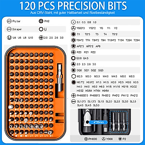 YAOASEN Precision Screwdriver Set, 132 in 1 Small Screwdriver Set with 120 Bits, Tri-Wing, Hex, Torx, for Electronics Item, Craftsman, MacBook, Phone, PS4, Game Console, Watch, Eyeglasses, Xbox, DIY