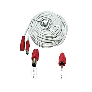 50ft 12V DC Universal Supply Power Extension Cable Cords 2.1mm x 5.5mm Plug Power Extension Cords Cables Compatible with 12V Power Adaper for Home Security Camera IP Camera DVR NVR 15M White