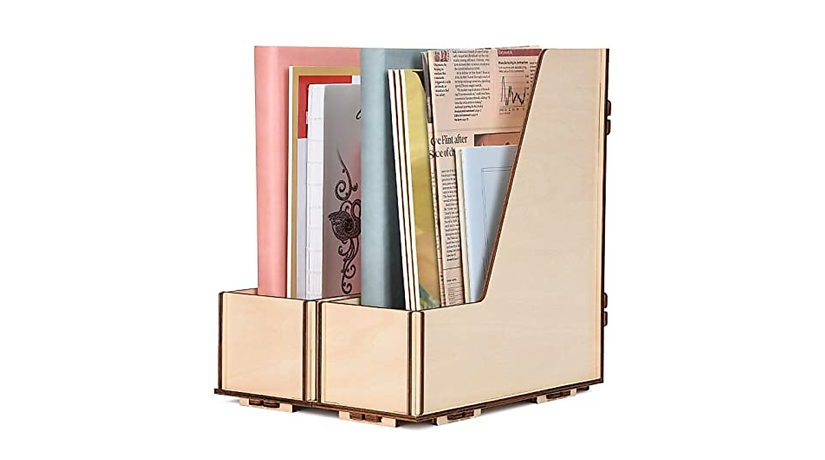 2PCS Wooden Magazine Organizer for Office & Home | Durable & Stylish