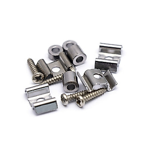Metallor Guitar String Trees String Retainer Guides Compatible with Strat Tele Style Electric Guitar Bass Parts Replacement Pack of 4pcs with Mounting Screws Chrome.