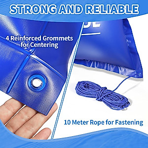 Pool Pillows for Above Ground Pools | 4 x 8 Ft Pool Cover Air Pillows Closing Winter Kit | Ultra Thick & Cold Resistant 0.4mm PVC for Winterizing | Included 2x16.5ft Rope