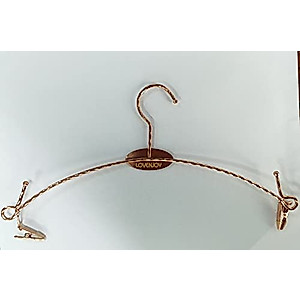 LOVENJOY Clothes Hooks Hangers Rack Metal Alloy Rose Gold for Underwear Bra Pants with Non Slip Clips for Laundry Lingerie Shop Display, 2 Pcs