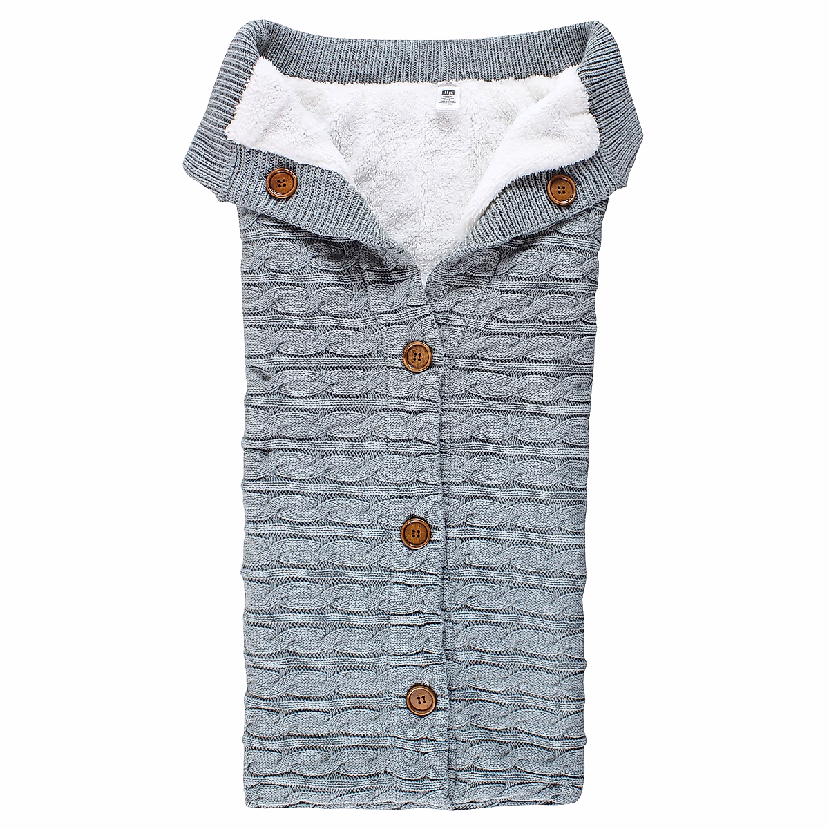 Hudson Baby Unisex Baby Sherpa Knitted Baby Lounge Stroller Wrap Sack, Gray, One Size