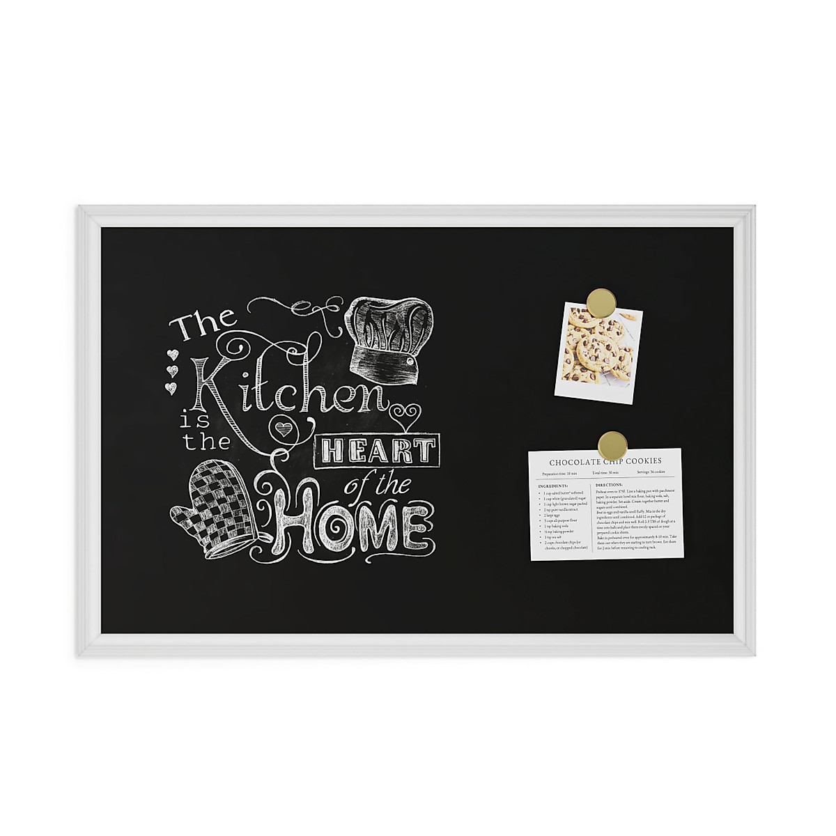 U Brands Magnetic Chalkboard, 30 X 20 Inches, White Décor Frame