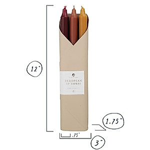 Northern Lights Candles - 12" 6pk Taper Combo - Autumn Harvest - 72744