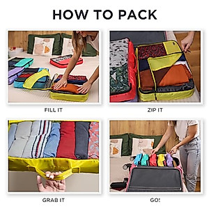 Large Packing Cubes for Travel - 5pc Packing Cubes for Suitcases - Lightweight Luggage Organizer Bags