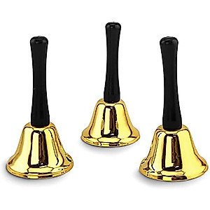 ifavor123 Gold Steel Hand Bell for Wedding Events Decoration, Call Bell, Alarm, Jingles (1 Pc. Gold Bell)