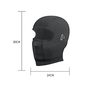 Motorcycle Balaclava with Glasses Holes, Breathable Face Mask Windproof Full Face Cover Hood Motorbike Riding Cycling Black