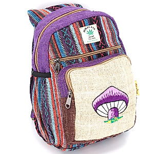 HIMALAYA HANDMADE Hemp Sling Backpack Hippie Backpack Festival Backpack Hiking Backpack 100 Percent Hemp Crossbody Bag FAIR TRADE Handmade with Love., Purple