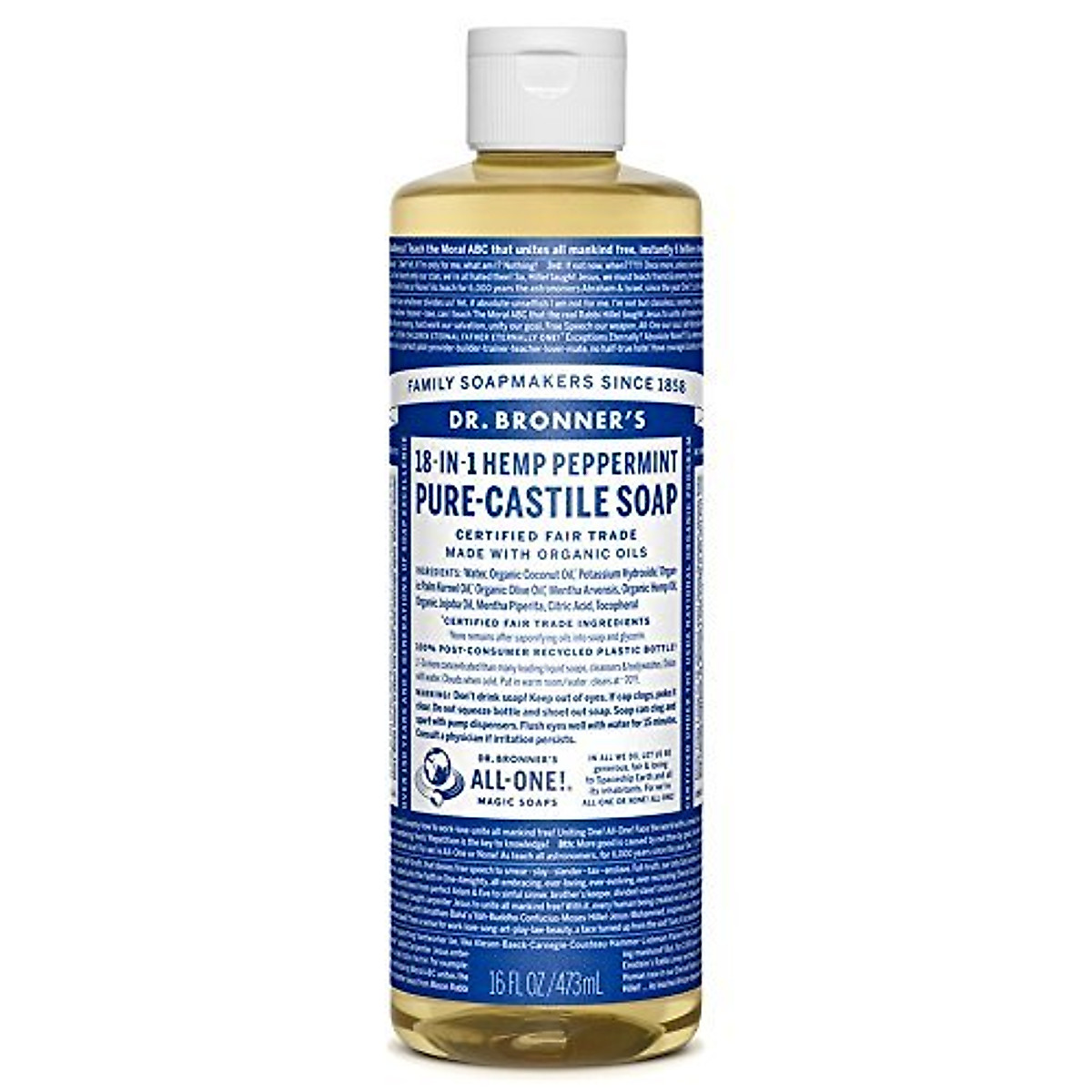 Dr. Bronners Peppermint 16oz. Castile Soap (2 Pack)