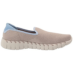 Skechers Women's GO Walk Smart 2-Stretch Knit Sneaker, Taupe/Blue, 7.5