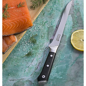 Cutluxe Slicing & Boning Knife Set – Forged High Carbon German Steel – Full Tang & Razor Sharp – Ergonomic Handle Design – Artisan Series