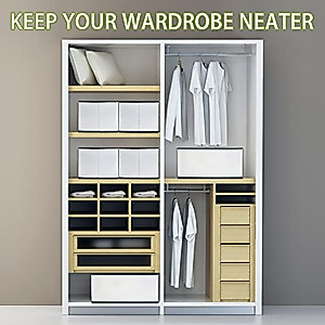 Prisame 2 Pack Wardrobe Clothes Organizer, 7 Grids Clothes Organizer for Folded Clothes, Washable Drawer Organizers for Clothing, Closet Organizers and Storage Jeans T-shirts Pants Leggings