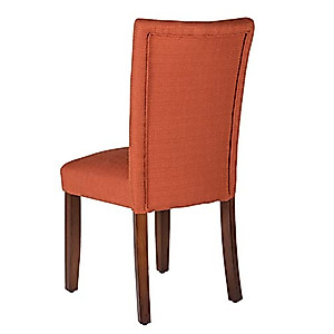 HomePop Parsons Classic Upholstered Accent Dining Chair, Single Pack, Orange