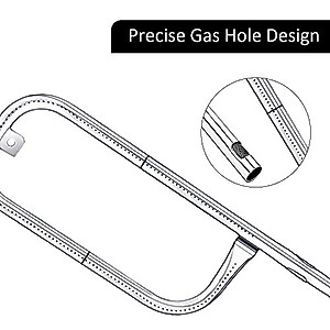 Outspark BBQ Parts Grill Burner, Gas Barbeque Accessories for Weber Q100 Q120 Q1000, Q1200, Baby Q Grill, Stainless Steel, 1 Pack 17 inch