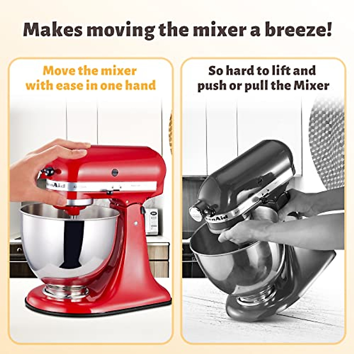 Sliding Mat for KitchenAid Mixer - Metal Mixer Mover Slider Mat Compatible With KitchenAid 4.5-5qt Tilt-Head Stand Mixer, Mixer Sliding Tray