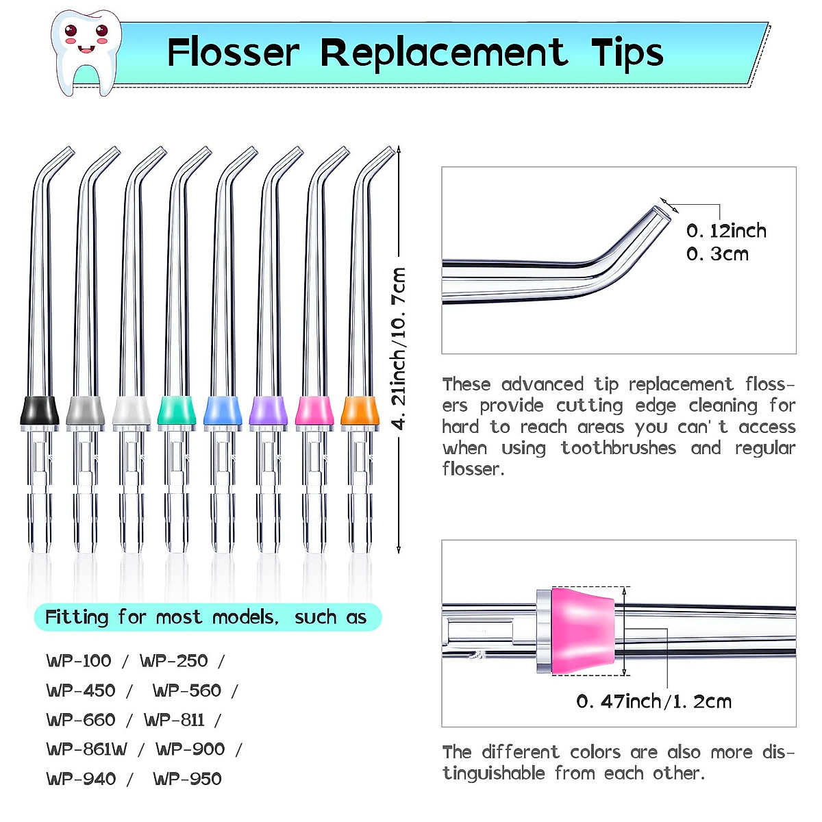 Tondiamo Replacement Hose Compatible with Waterpik Water Flosser Parts Dental Irrigator Handle Oral Hygiene Accessories Oral Irrigator Flossers Replacement Tips Reservoir Tank Valve Rubber Gasket