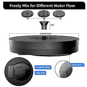 ALUKIKI Solar Fountain 4W Bird Bath Fountains Pump Upgraded Glass Panel Solar Powered Water Fountains with Color LED Lights 7 Nozzles & 4 Fixers for Garden Small Pond Outdoor Swimming Pool Fish Tank