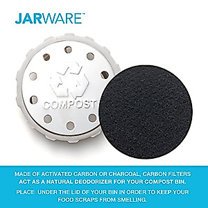 Stainless Steel Compost Lid with 4 Charcoal Filters for Wide Mouth Mason Jars,