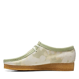 WOMEN’S CLARK ORIGINAL WALLABEE, GREEN FLORAL, 6