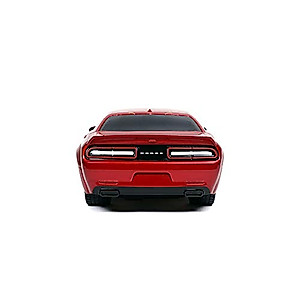 Jada Toys Marvel 1:16 Iron Man 2019 Dodge Challenger SRT Hellcat RC Remote Control Car 2.4GHz, Toys for Kids and Adults, Red