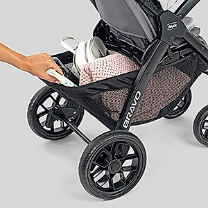 Chicco Bravo LE Trio Travel System, Bravo LE Quick-Fold Stroller with KeyFit 30 Zip Infant Car Seat, Car Seat and Stroller Combo | Driftwood/Grey