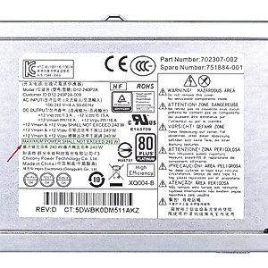 Upgraded New PS-4241-1HA 240W Power Supply Compatible with for HP ProDesk 400 600 800 G1 G2 SFF,702307-001,702307-002, 751884-001, 751886-001, 796351-001, 702457-001,702309-001, 702455-001