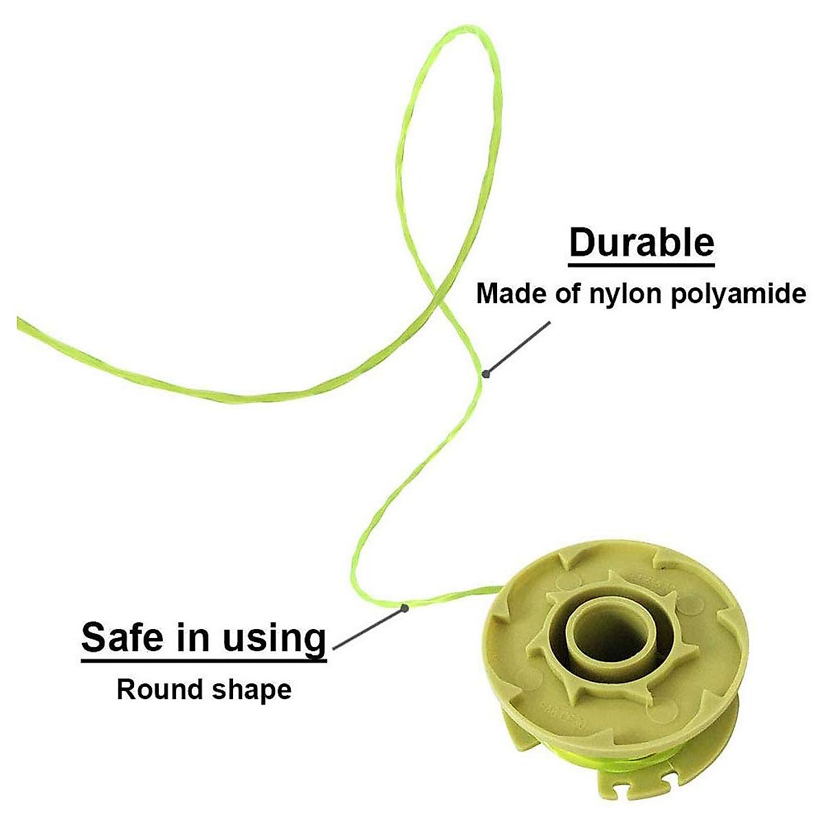 YWNYT 11ft 0.080" Replacement Trimmer Spool for Ryobi One Plus AC80RL3 18V 24V and 40V, Autofeed Cordless Weed Eater Spools String Line with Cap (12 Spool + 2 Cap)