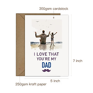 Happy Birthday Card for Dad Greeting Card for Best Dad Ever Thank you (1 Card)