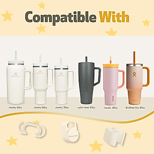 Set of 3 Pcs Accessories Compatible With Stanley Cup 40oz 30oz Quencher H2.0 Tumbler, Includes Ring Holder, Chapstick Holder and Key Holder for Stanley Cup Accessories 40 oz Clip-On Handle Attachments