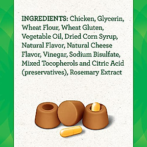 GREENIES PILL POCKETS for Dogs Capsule Size Natural Soft Dog Treats, Cheese Flavor, 15.8 oz. Pack (60 Treats)
