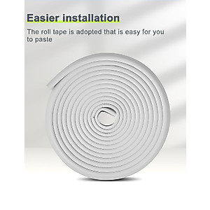 Arinbeb Foam Corner Protector Edge and Corner Guard, with 19 feet Length Foam Safety Bumpers, Baby Proofing Safety Table Corner Protectors - White