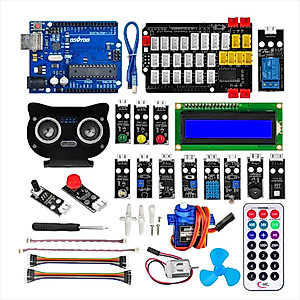 OSOYOO Starter Ultimate Bundle Kit for Arduino | Early STEM Education for Beginners | No Need breadboard | Includes XH2.54 Male Socket Expansion Board and sensors