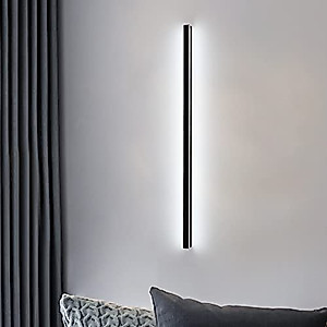 Ozarke Minimalist Creative Long Wall Lamp Modern LED Background Wall Lamp Living Room Bedside Aluminum Wall Light Ligting Sconce (60 inches Hard Wired)
