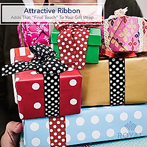 Royal Imports Polka Dot Ribbon, 2.5" (#40) Christmas Ribbon Circle Design for Floral, Craft, Holiday Decoration, 25 Yard Roll (75 FT Spool) - Red/White