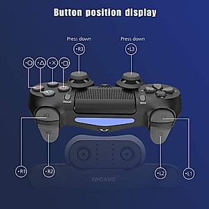 IWGAME Paddles for PS4 Controller, Back Button Attachment for PS4, Controller Paddles for PS4, Controller Accessories for PS4, TURBO Function,Memory Function,Plug And Play