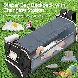 Lenski Diaper Bag Backpack, Baby Shower Gifts for Mom, New Mom Gifts, Baby Registry Search, Baby Boy Gifts, Baby Diaper Bags with Changing Station, Baby Bag with USB Charging Port, Baby Essentials