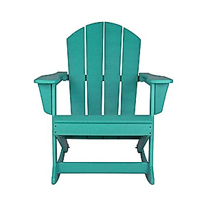 WO Home Furniture Patio Rocking Chair Outdoor Adirondack Rocker Chair (Turquoise)