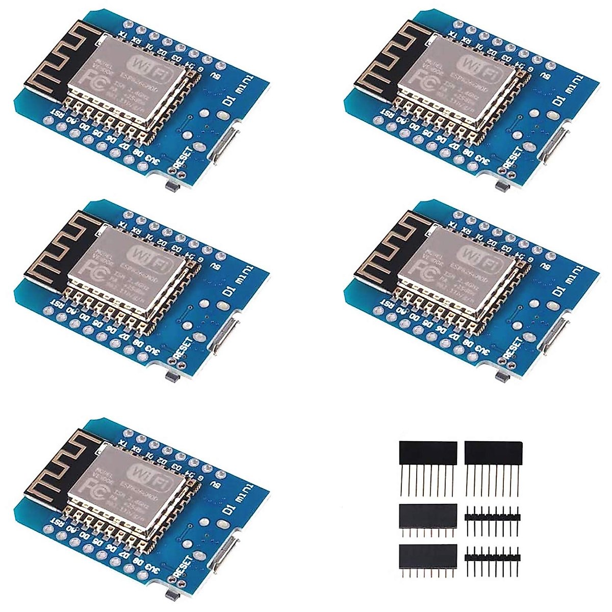ACEIRMC 5pcs ESP8266 ESP-12 ESP-12F NodeMcu Mini D1 Module WeMos Lua 4M Bytes WLAN WiFi Internet Development Board Base on ESP8266 ESP-12F for Arduino,Compatible with WeMos D1 Mini