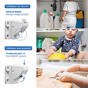 Lulasafe Magnetic Cabinet Locks – 10 Pack Baby Proof Cupboard Safety Latches – Adhesive, for Cabinets & Drawers - Easy Installation No Drilling or Tools Required