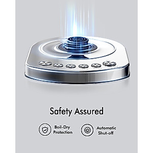 Electric Tea Kettle with Temperature Control, Longdeem 1.7L Stainless Steel Water Boiler & Heater, 1500 Watts for Fast Boiling, Cordless Serving with LED Light, Pastel Blue