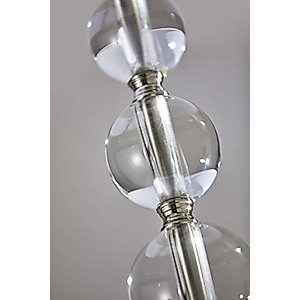 Adesso 1585-22 Olivia 3-Piece Floor Lamp Set, 60.5 in./23 in., 150W, Brushed Steel/White, 3 Steel Lamps