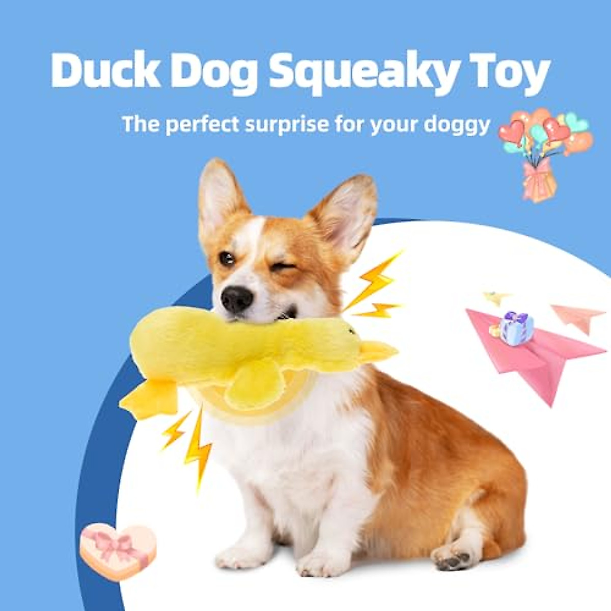 Mihachi Plush Squeaky Dog Duck Toys - Stuffed Pet Toy Duck Interactive Gifts for Dog Birthday Dogs Puppy Biting Chew Toys - for Medium and Large Dogs