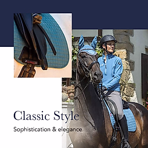 LeMieux Dressage Carbon Mesh Square Saddle Pad - English Saddle Pads for Horses - Equestrian Riding Equipment and Accessories (Navy - Large)