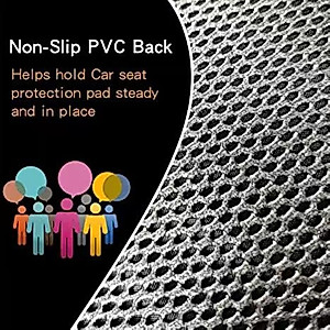 funbliss Car Seat Protector for Child Car Seat,Auto Seat Cover Mat for Under Carseat with Thickest Padding to Protect Leather & Fabric Upholstery,PVC Leather Reinforced Corners