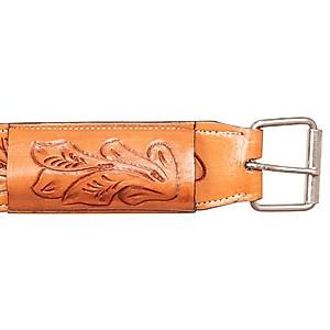 Acerugs WESTERN BACK CINCHES for HORSE SADDLES SMOOTH LEATHER REAR FLANK GIRTH BUCKING STRAP (Basket Weave)